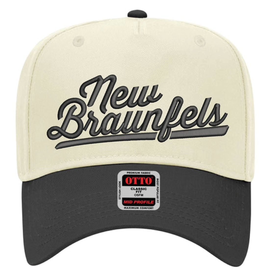 New Braunfels Script Otto Natural/Black Hat – Redding Company